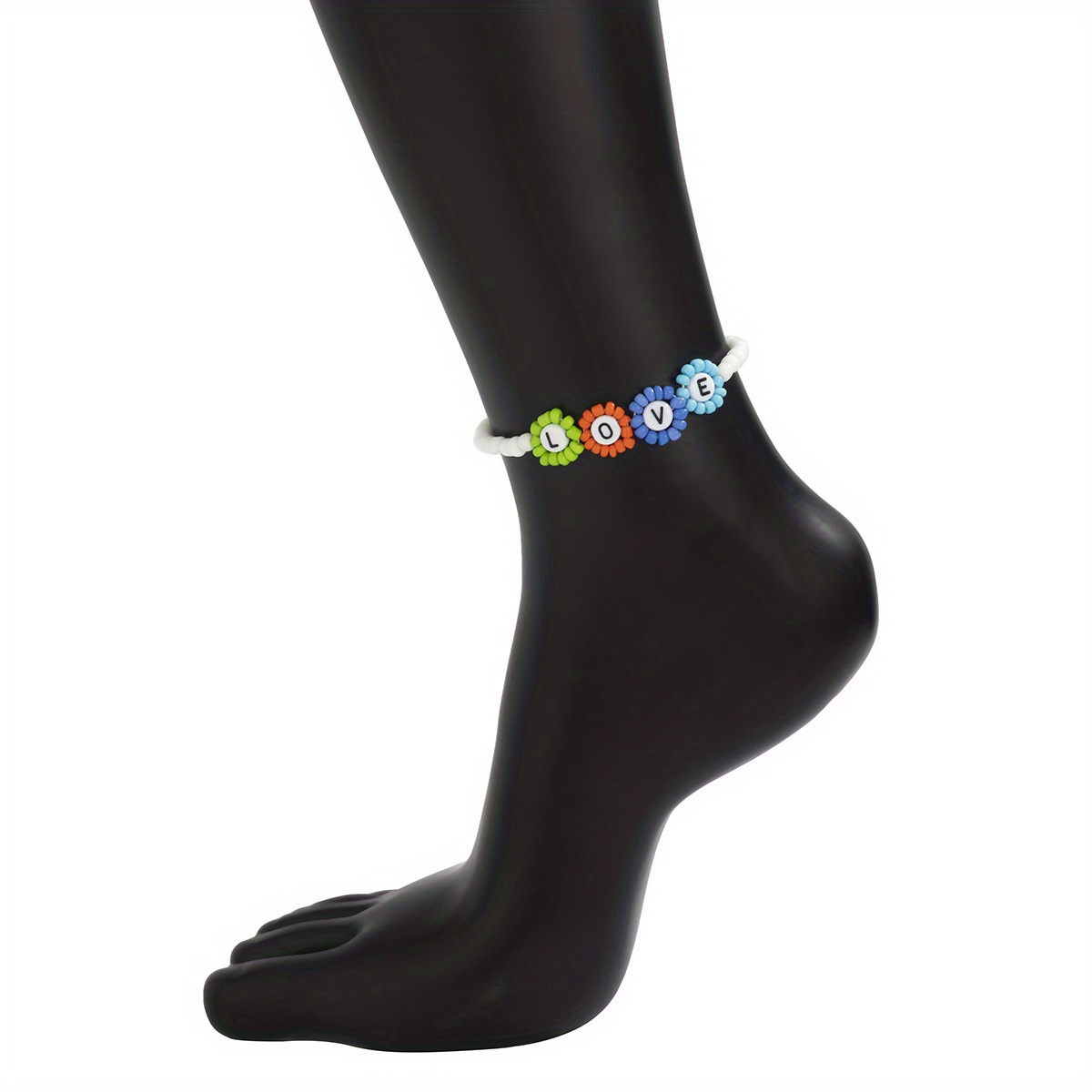 Colorful Beaded Flower Anklet Simple Ankle Bracelet Women - Temu