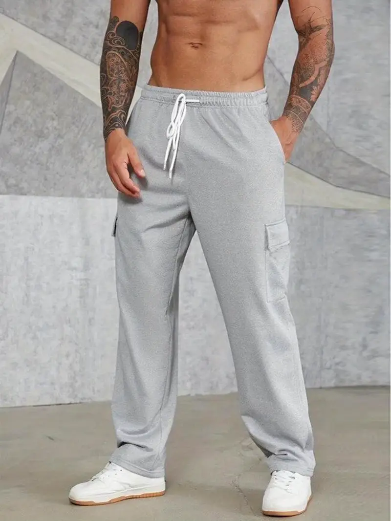 Mens Relaxed Fit Cargo Pants Flap Pockets Loose Trendy Temu