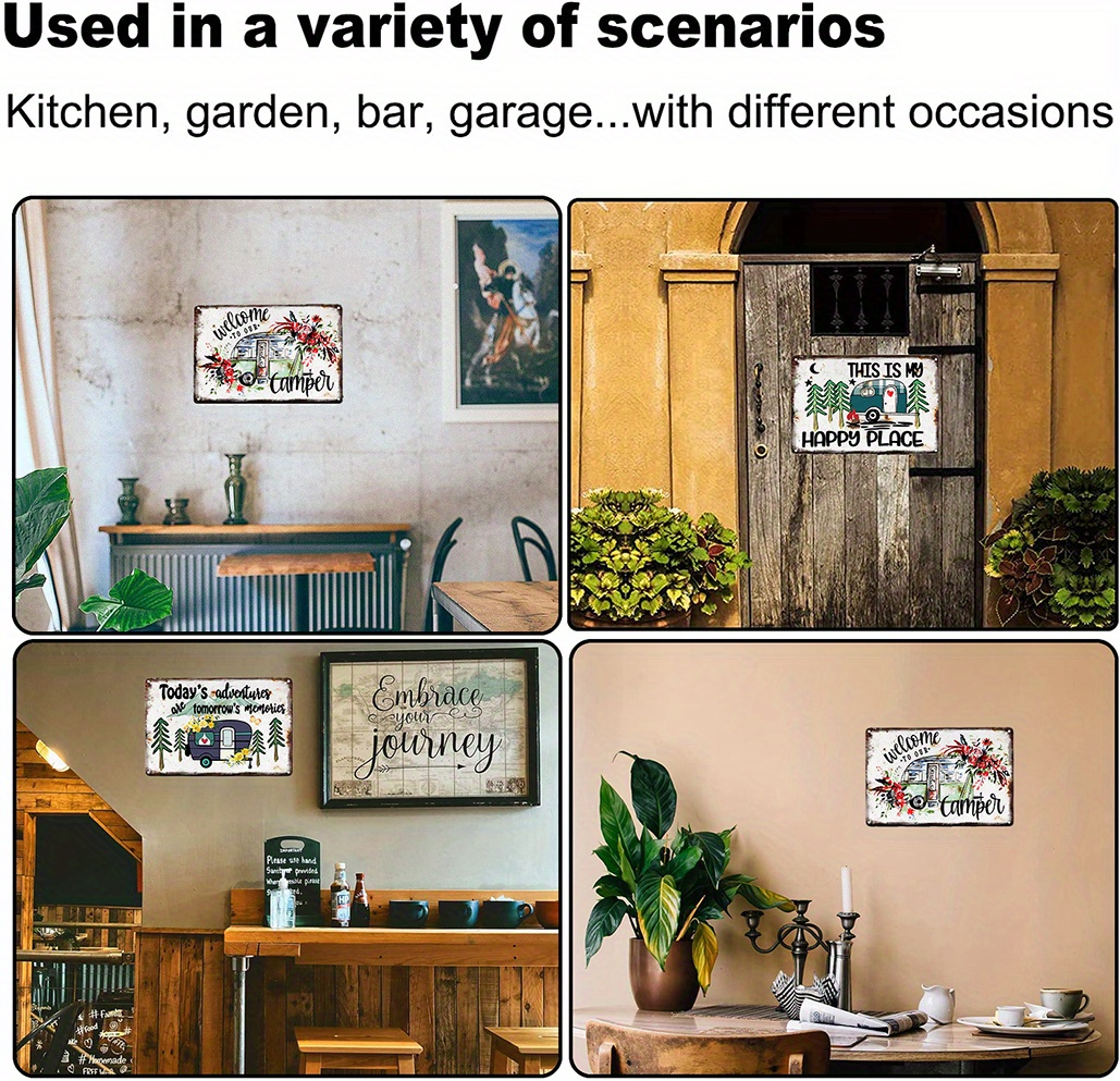 rustic camper metal tin decor sign - Temu Ireland