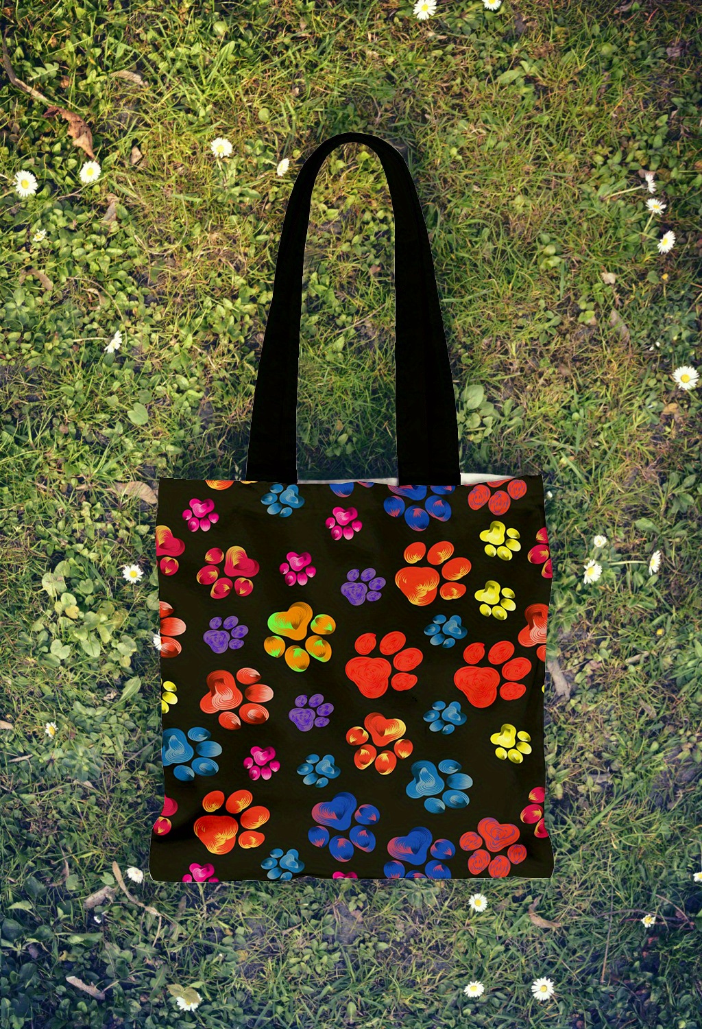 Print Canvas Tote Bag Large Capacity - Temu South Africa
