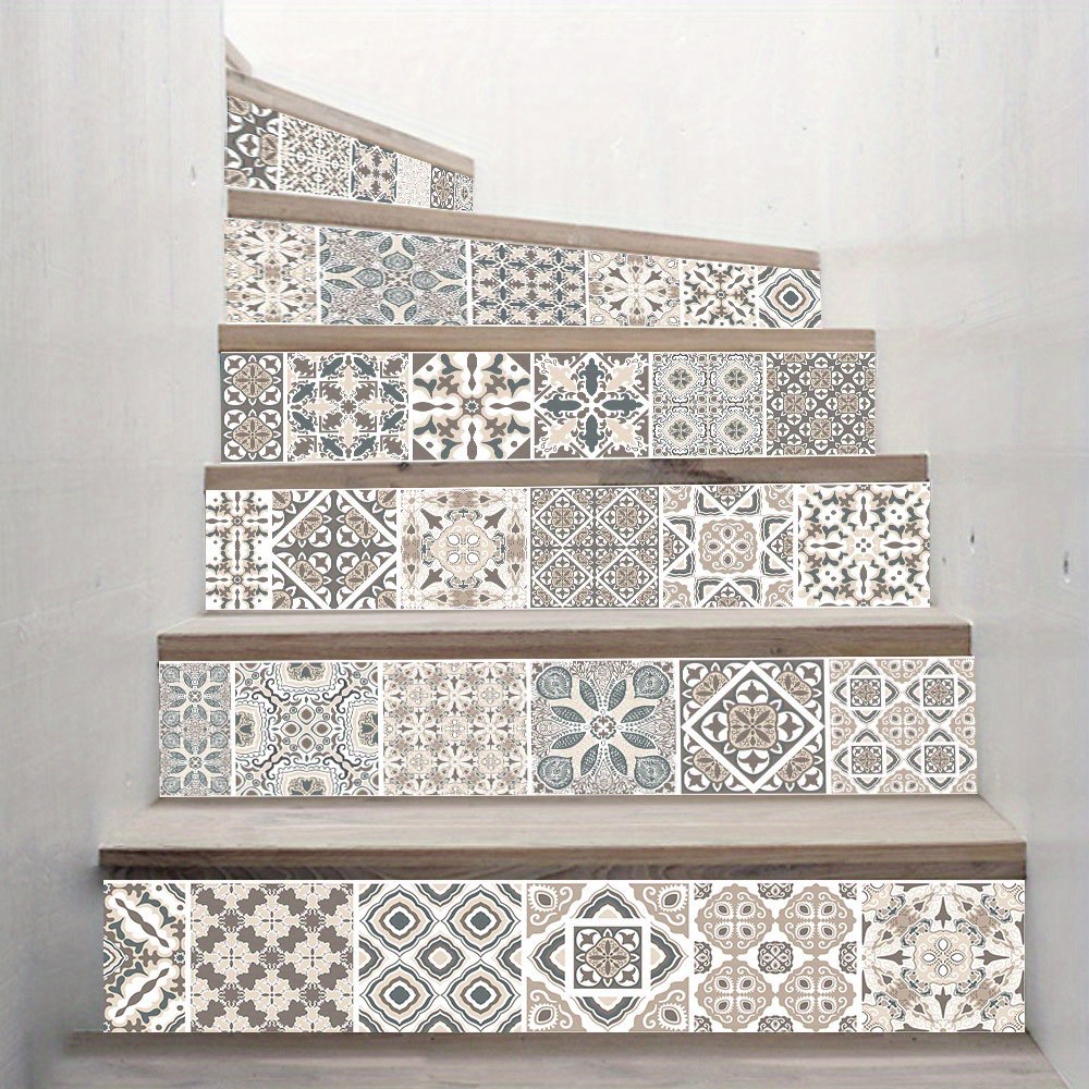 moroccan pattern self waterproof stair stickers - Temu Australia