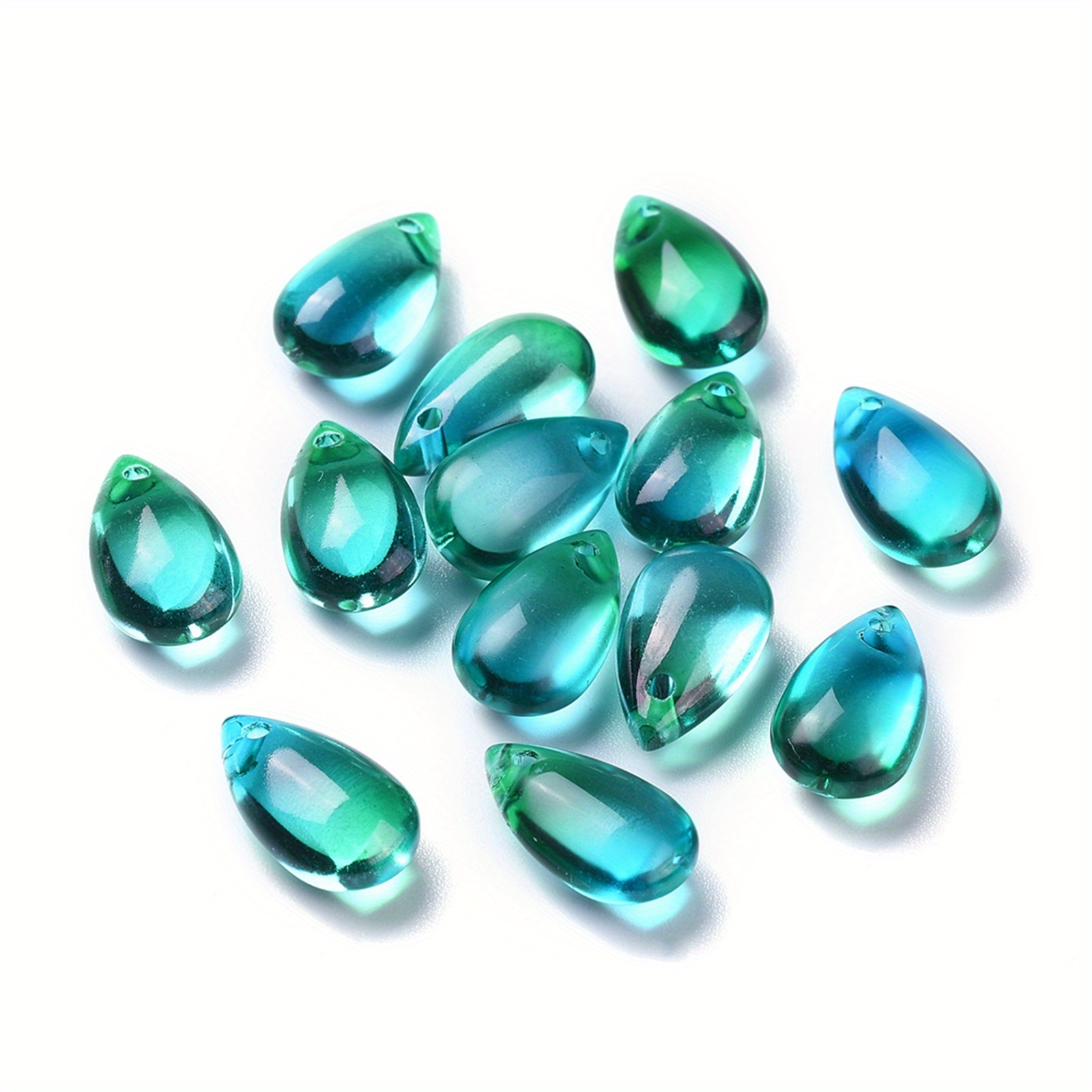 Transparent Glass Charms Heated Gradient Teardrop Charm - Temu Australia