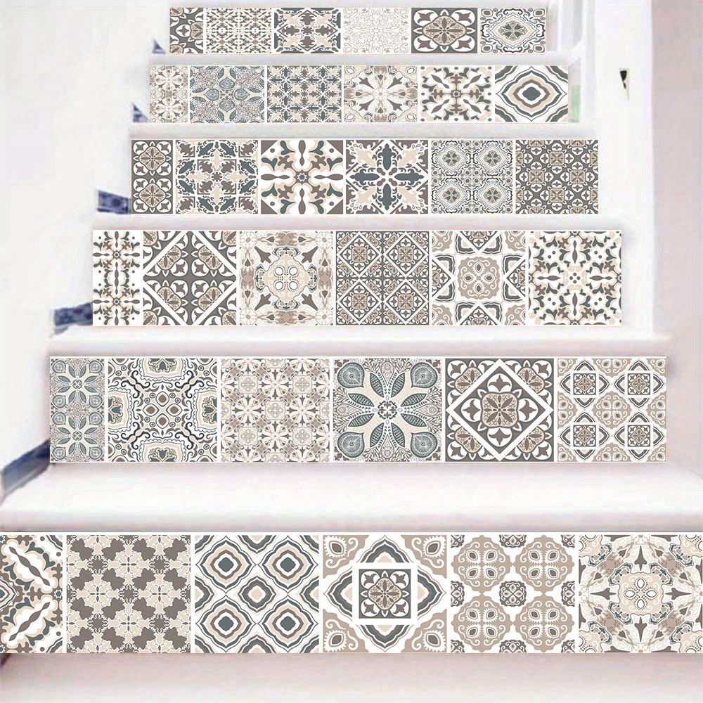 moroccan pattern self waterproof stair stickers - Temu Australia