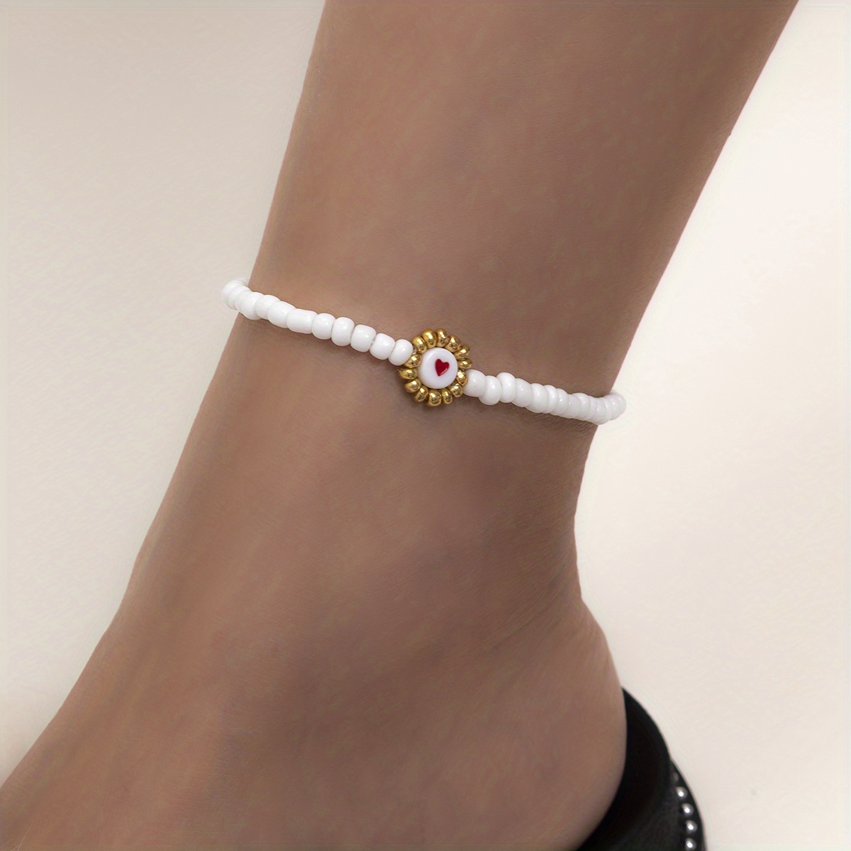 Colorful Beaded Flower Anklet Simple Ankle Bracelet Women - Temu