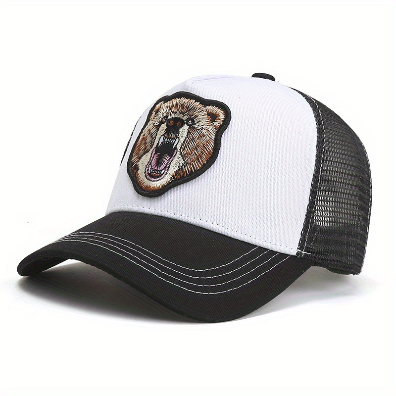 Fashion Animal Bear Snapback Baseball Cap Men Women Hip Hop Cap Mesh ...