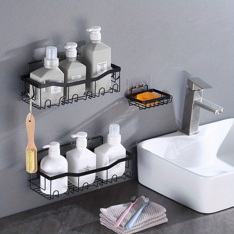 wall caddy hanger kitchen bathroom shelf wall mount punch - Temu Canada