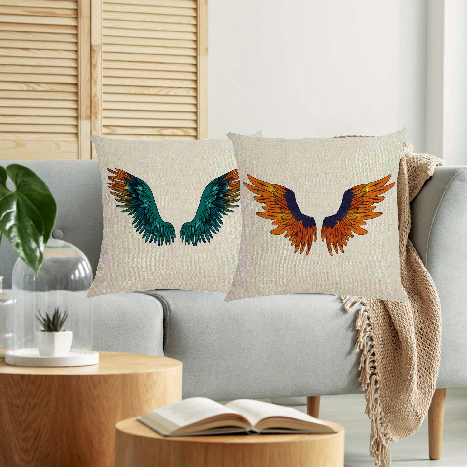 Colorful Wings Throw Pillow Covers Cushion Cover Couch Sofa - Temu New ...