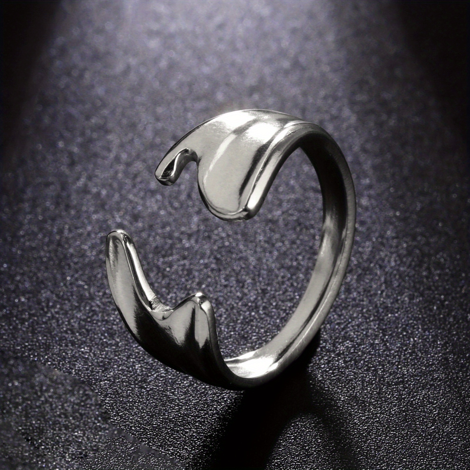wave shape simple glossy adjustable finger ring - Temu Australia