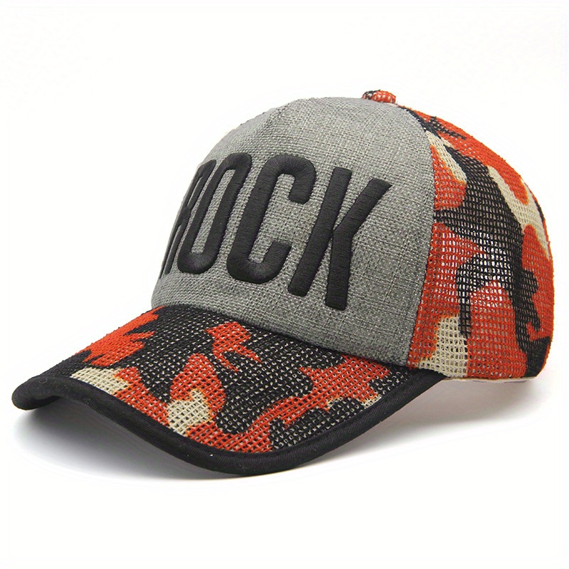 Camouflage Baseball Cap Rock Embroidery Vintage Sun - Temu Australia