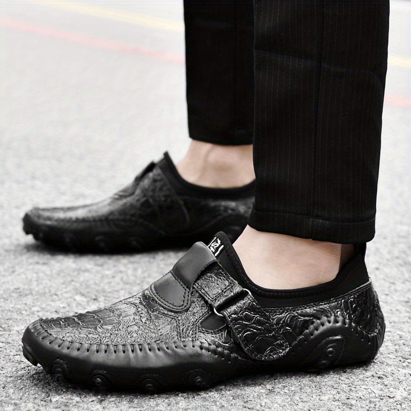 mens crocodile embossed loafer shoes wear resistant non slip casual ...