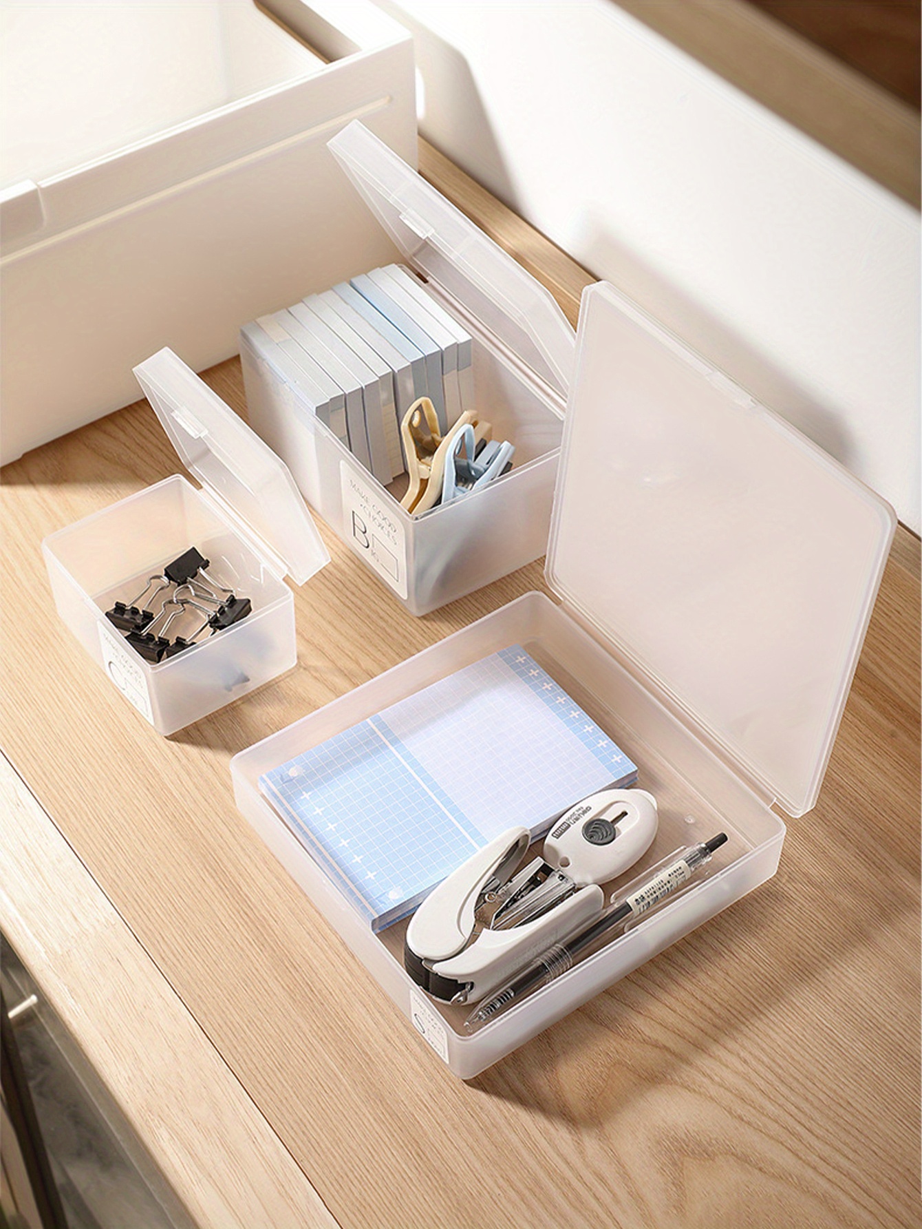 1 Desktop Storage Box Cover Frosted Dustproof Hold Stickers - Temu ...