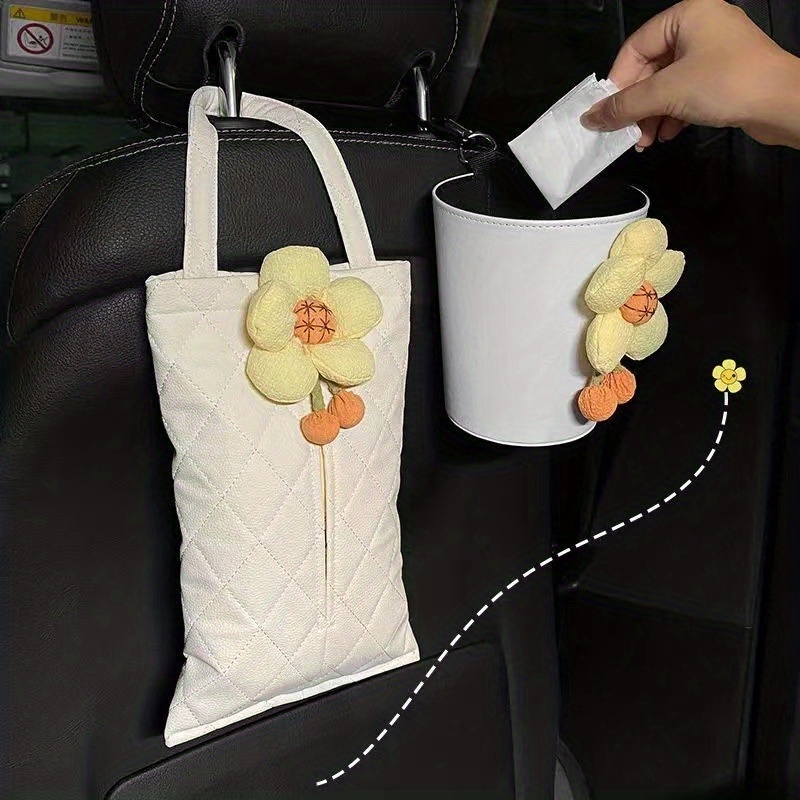 자동차 티슈 상자 만화 자동차 내부 그리기 종이 상자 그물 빨간색 귀여운 꽃 자동차 인테리어 냅킨 종이 가방 교수형 가방 종이