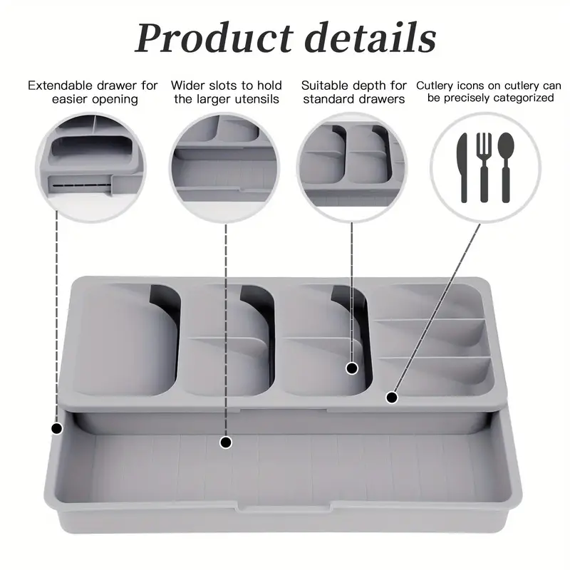 Silverware Organizer Storage Tray Cutlery Expandable - Temu Australia Silverware Organizer Storage Tray Cutlery Expandable - Temu Australia