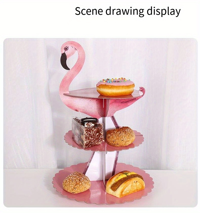 Flamingo Layered Cake Tray Paper Hawaiian Style Cake Rack - Temu United ...