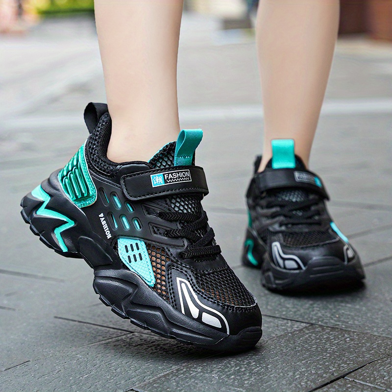 Kids Trendy Hook Shoes Mesh Breathable Shock - Temu Norway