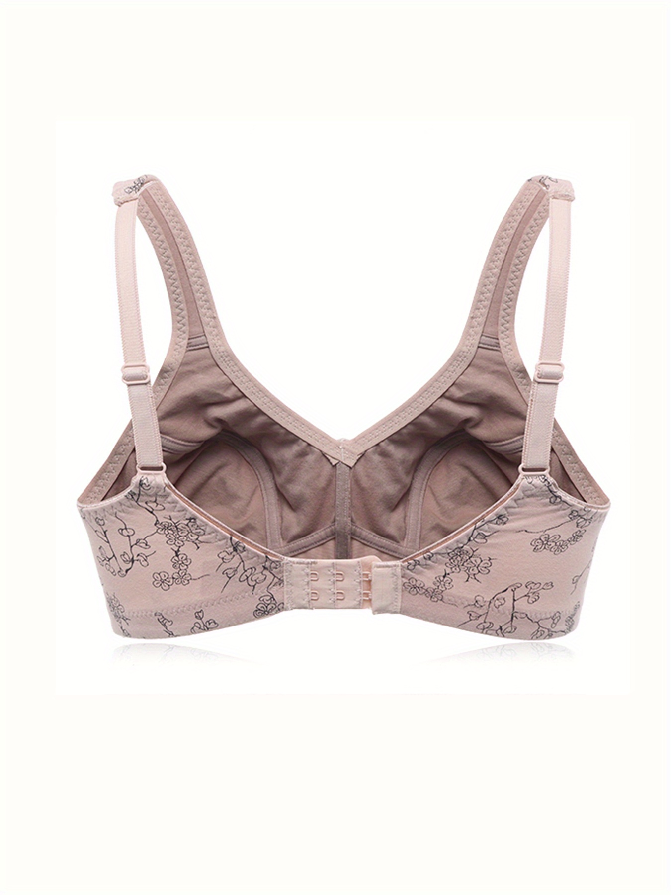 Floral Print Full Coverage Bra Comfy Soft Wireless Intimates - Temu