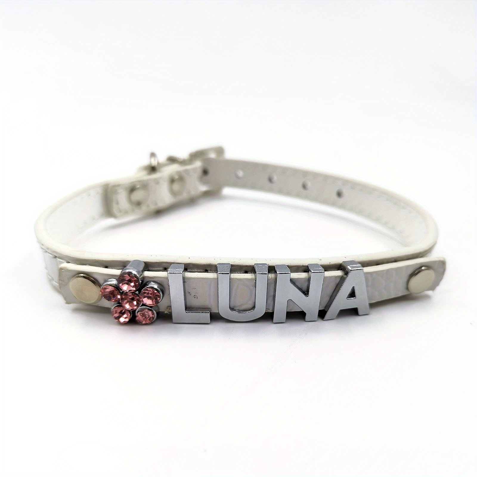 Customizable White Crocodile String Style Dog Collar - Temu Australia