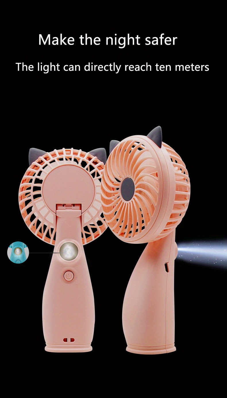 Cute Usb Small Fan Flashlight Camping Stall Office Popular - Temu Australia