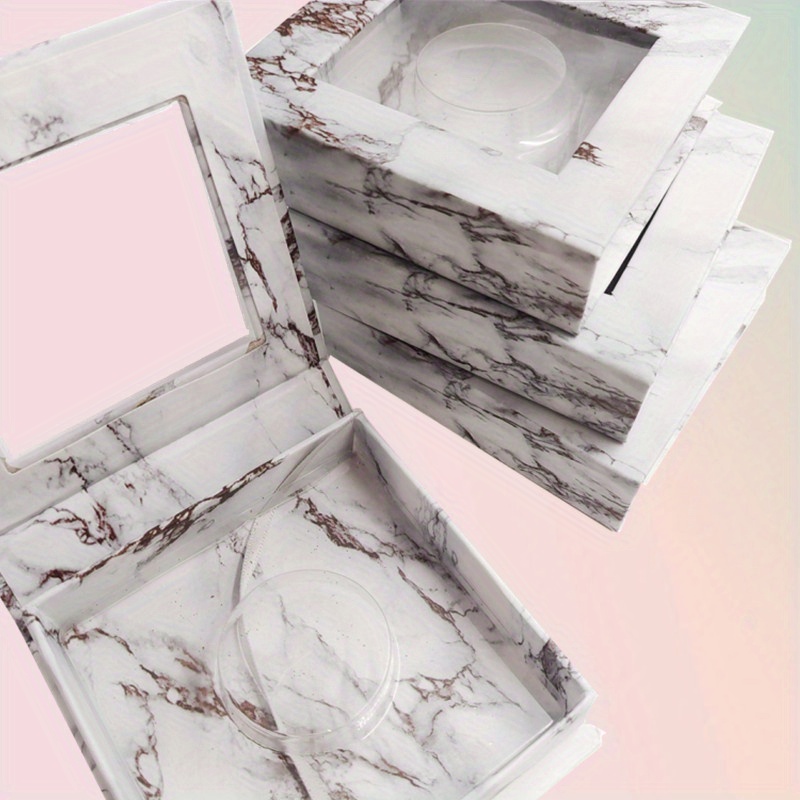Clear Tray Included Marble Eyelash Box Mink Eyelashes - Temu United