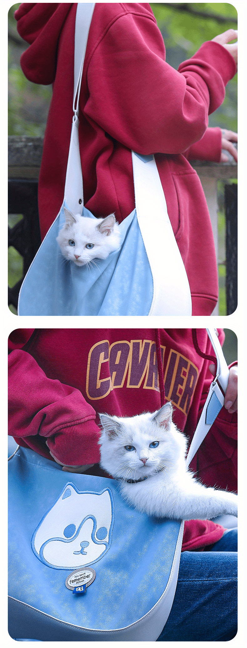 cute cat bag pu leather outdoor portable cat travel - Temu Australia