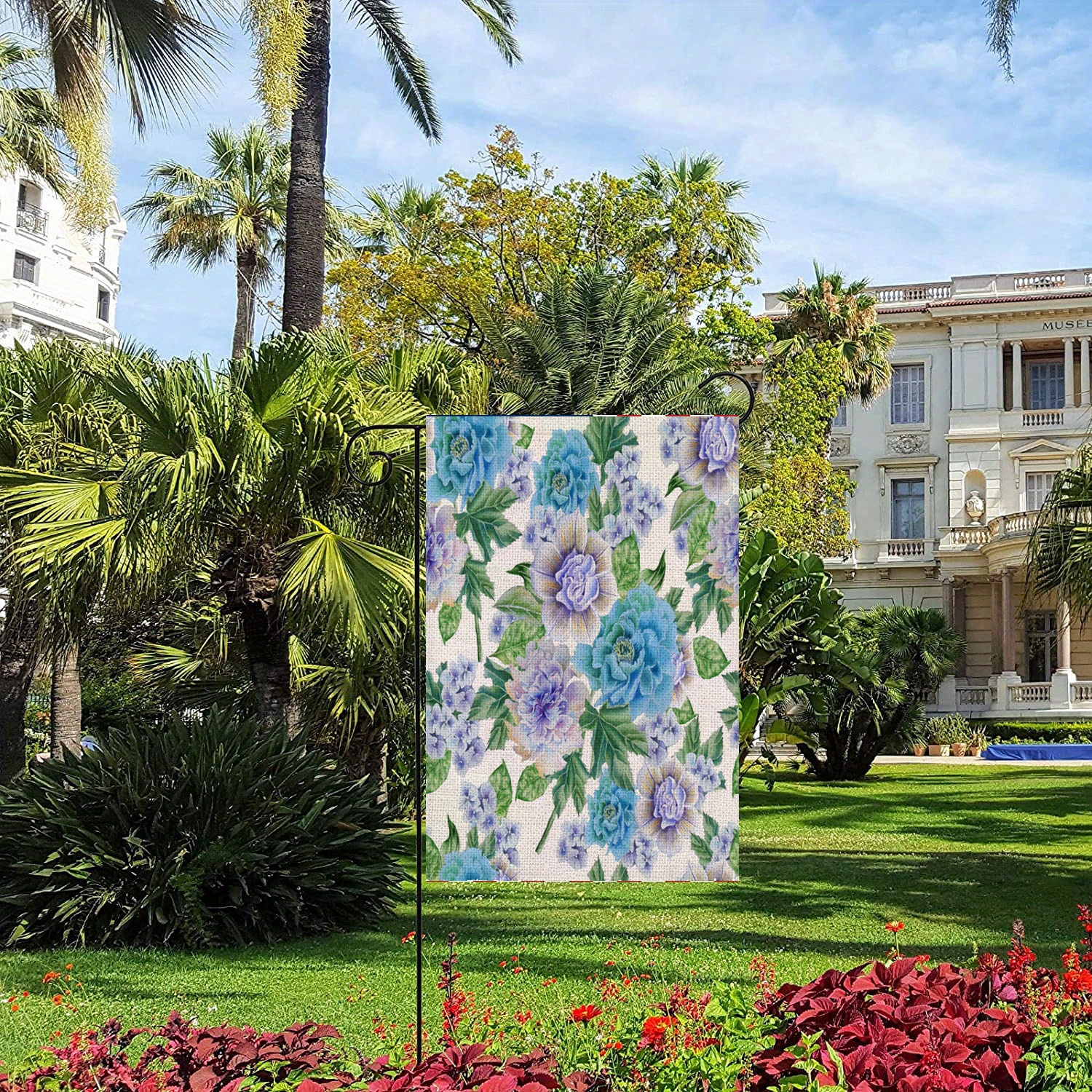 Flower Garden Flag Linen Double sided Garden Flag Party - Temu United ...