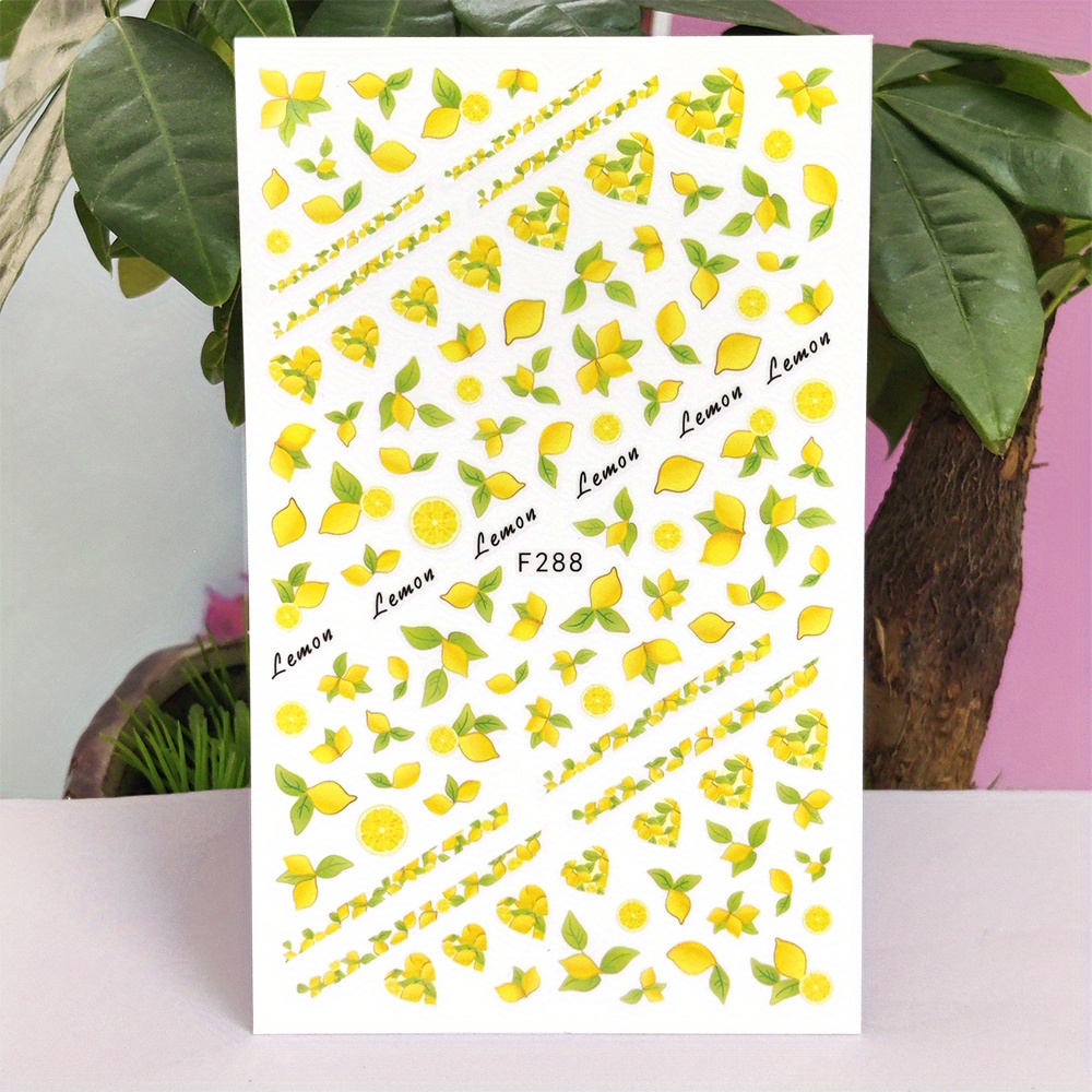 Cute Fruit Nail Art Stickers Women Girls Lemon Banana - Temu United Kingdom