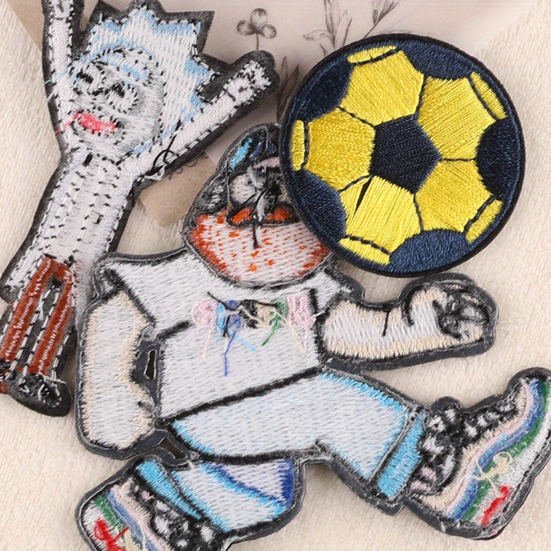 Cute Football Player Embroidery Badge Label Patches Fabric - Temu ...