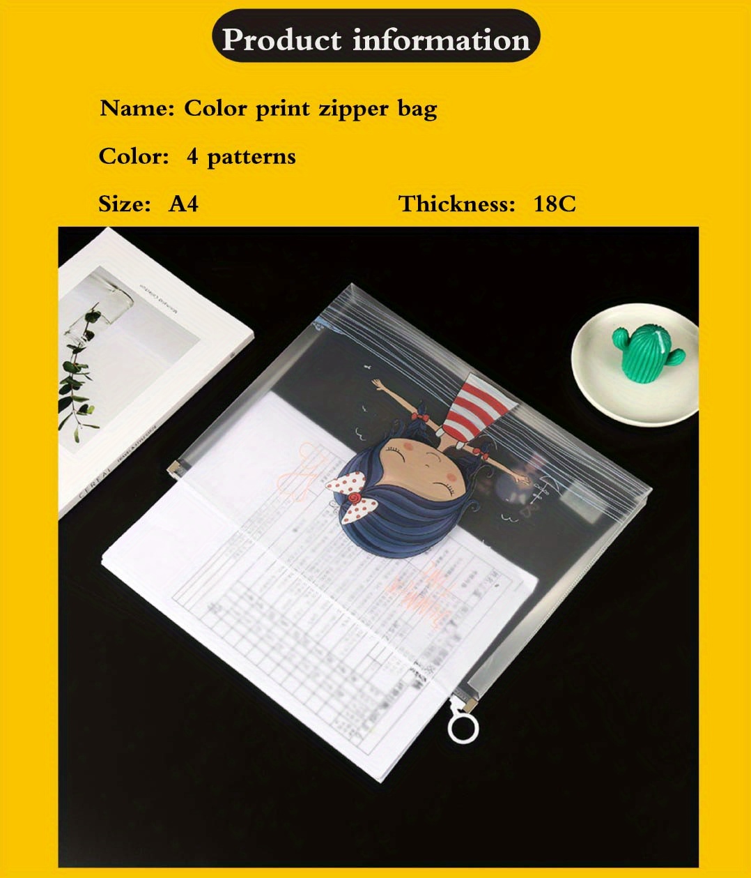 A4 File Bag Little Girl Series Daily Office Storage Folder - Temu New ...