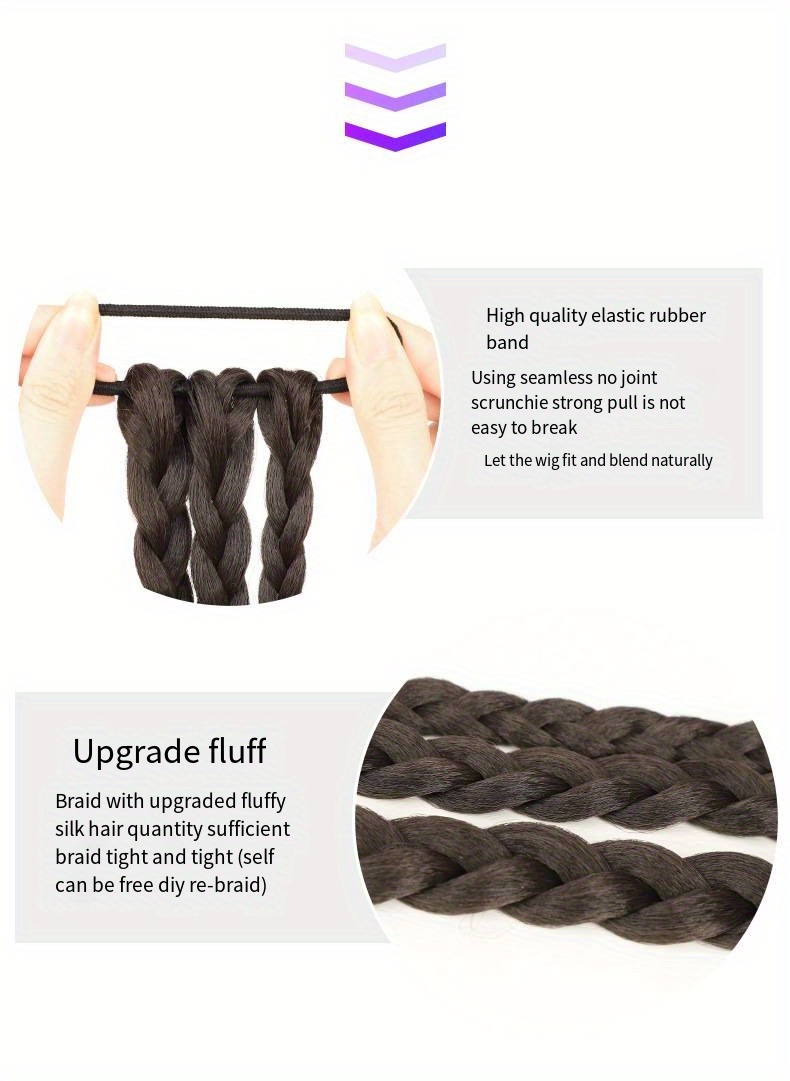 Plait Braided Wig Sweet Simulation Hair Fiber Dreadlock Hair - Temu