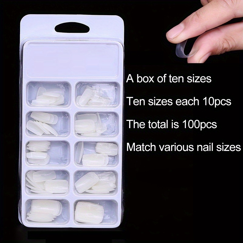 Artificial Nail Tips Transparent Natural French False Nails - Temu ...