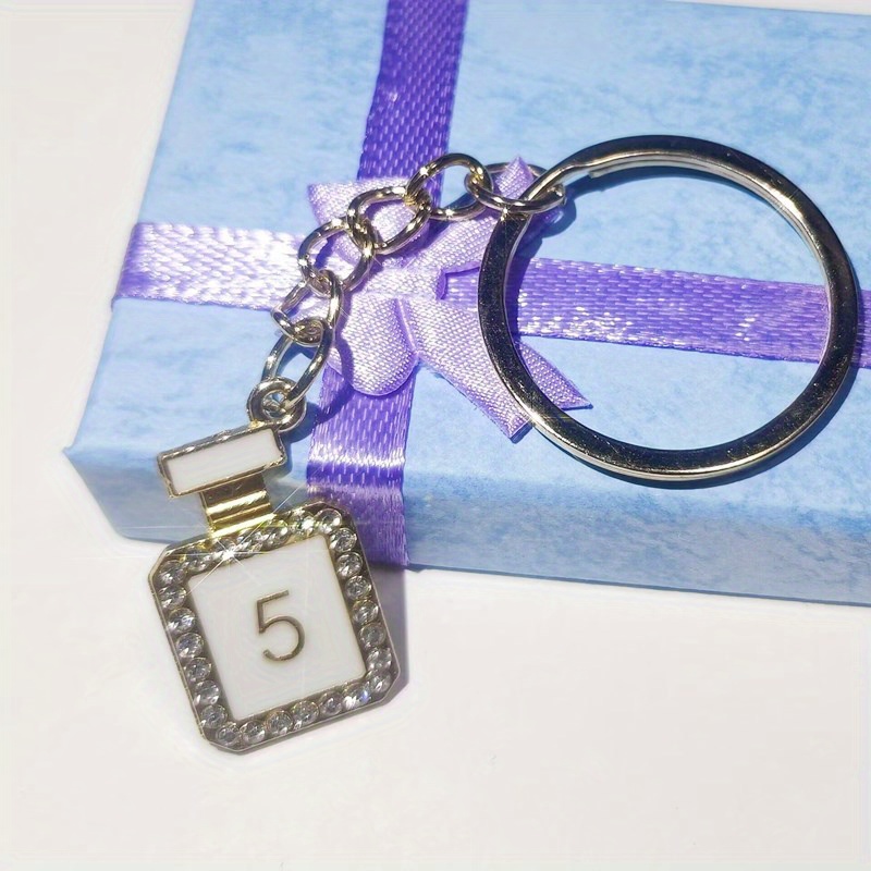 Decor Perfume Bottle Keychain Cute Metal Key Ring - Temu Canada
