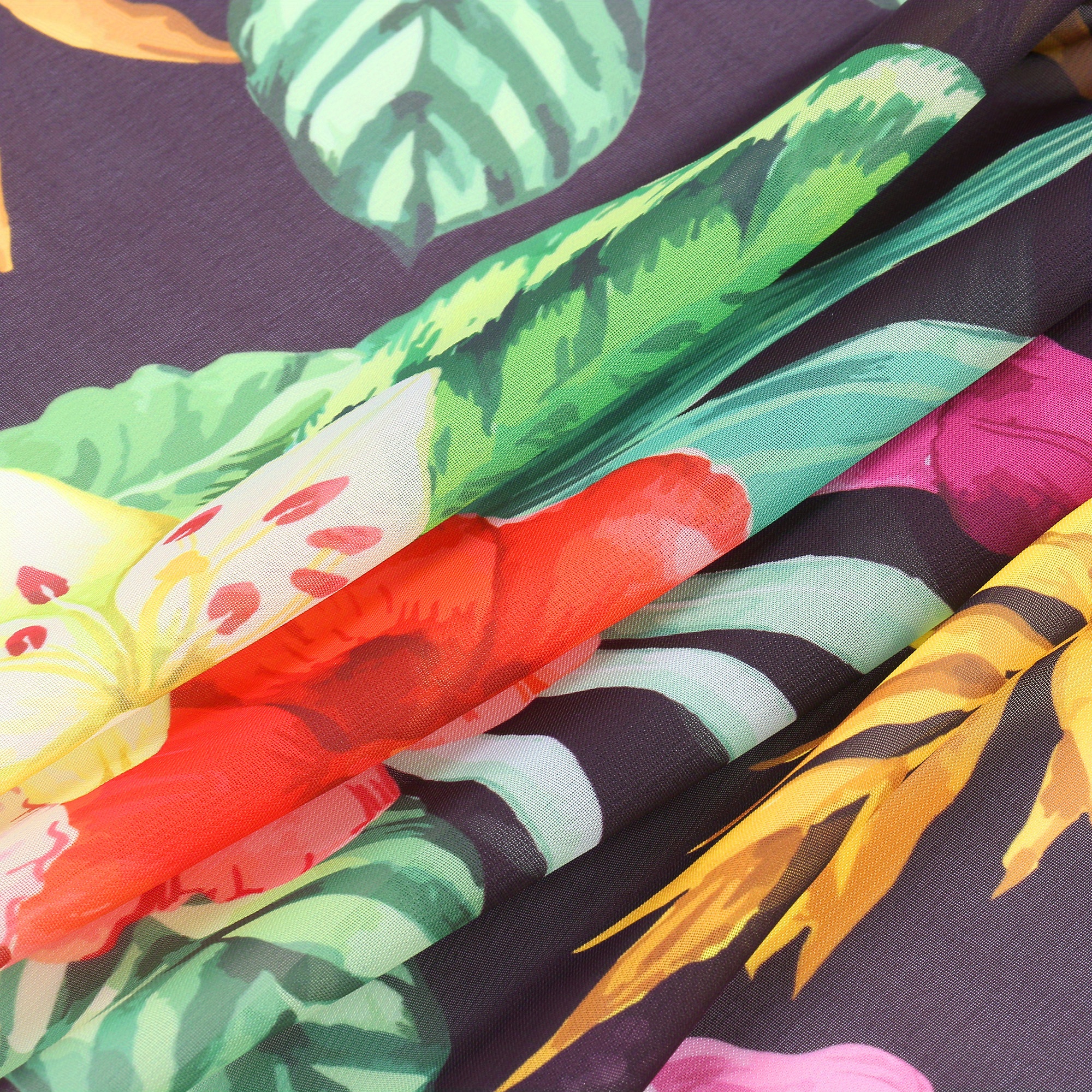 Beach Wrap Chiffon Cover Coconut Tree Print Scarf Inverted - Temu Canada