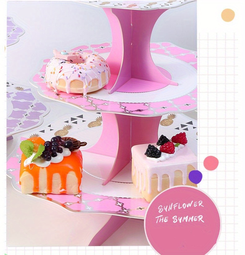 Three layer Grid Bronzing Tray Cake Rack Birthday Cake - Temu United ...