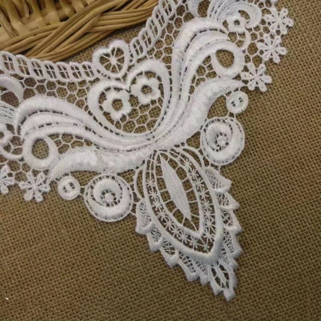 White Embroidered Lace Neck Collar Applique Garment - Temu Netherlands