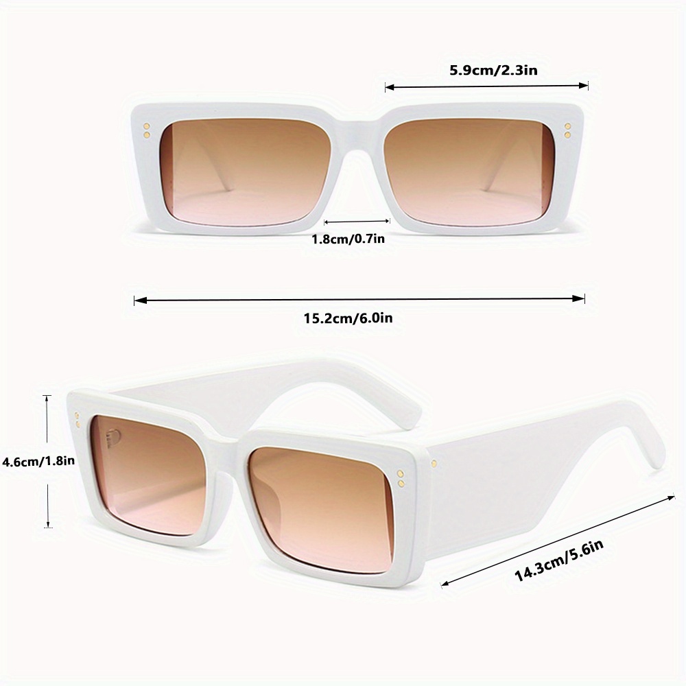 Mens Oversized Pc Fashion Glasses Rectangular Cool Y2k Multicolor ...