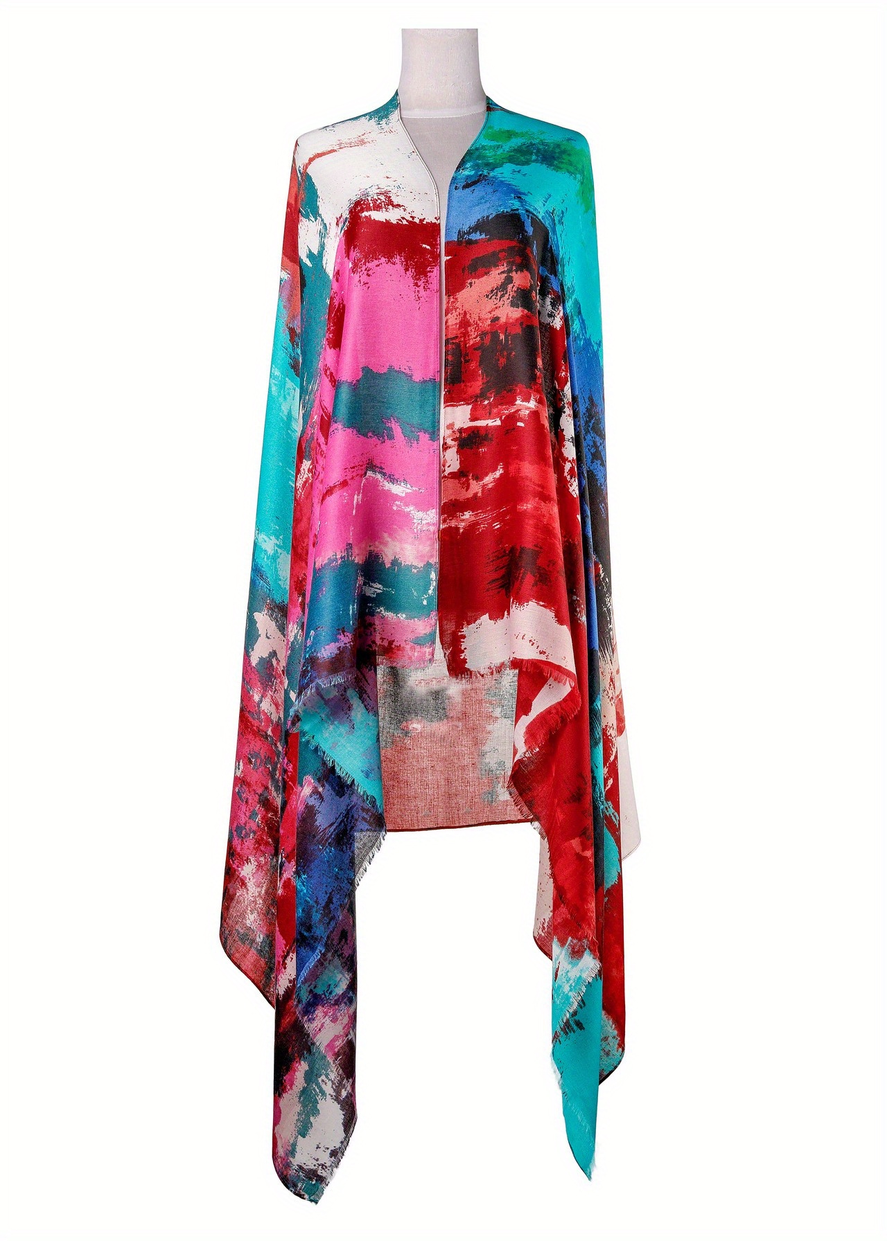 Bikini Wrap Scarf Boho Geometric Print Graffiti Large Shawl - Temu Canada