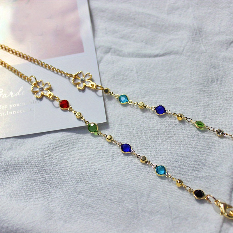 flower crystal beads mask chain elegant tassel mask extender - Temu New ...