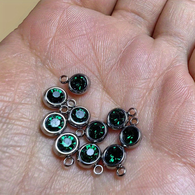 12 color birthstone silvery pendant stainless steel holder - Temu Australia