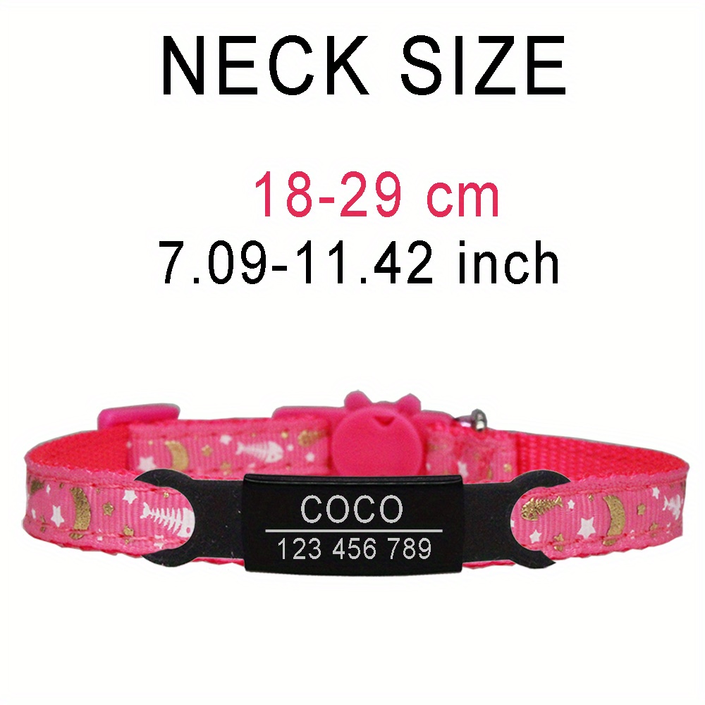 Customized Fish Pattern Cat Name Collar Cat Collar - Temu New Zealand