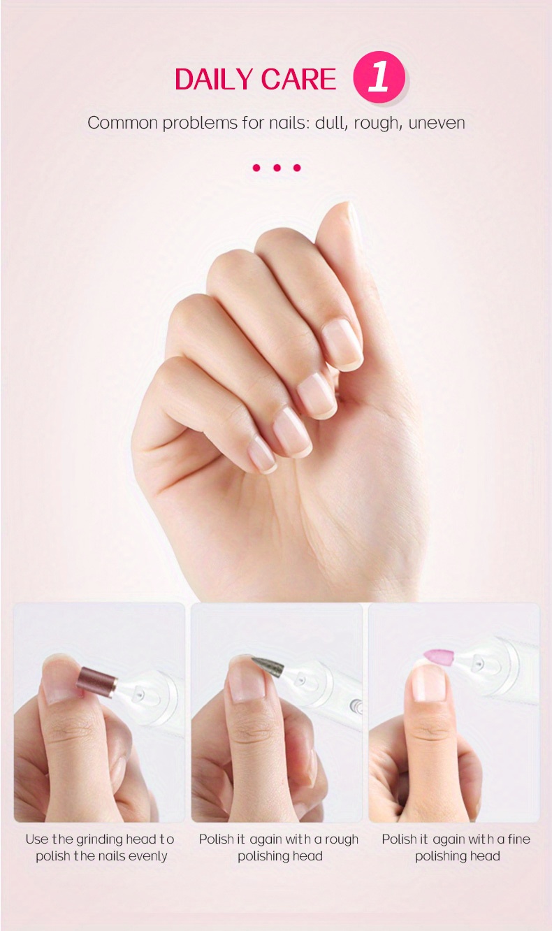 Portable Rechargeable Electric Nail File Set Cordless - Temu Norway