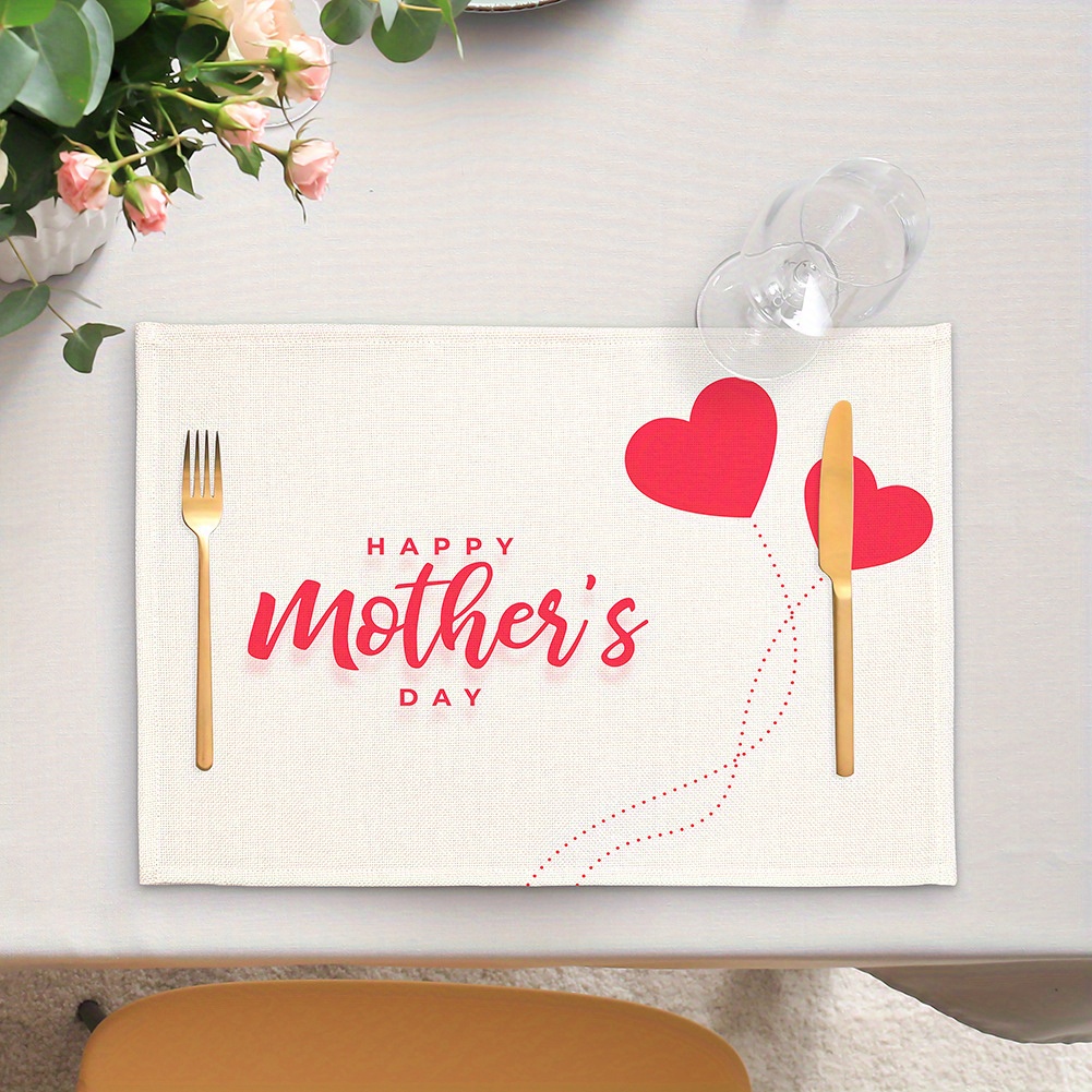 1pc Happy Mothers Day Table Mat Flowers Placemats Spring Floral Durable ...