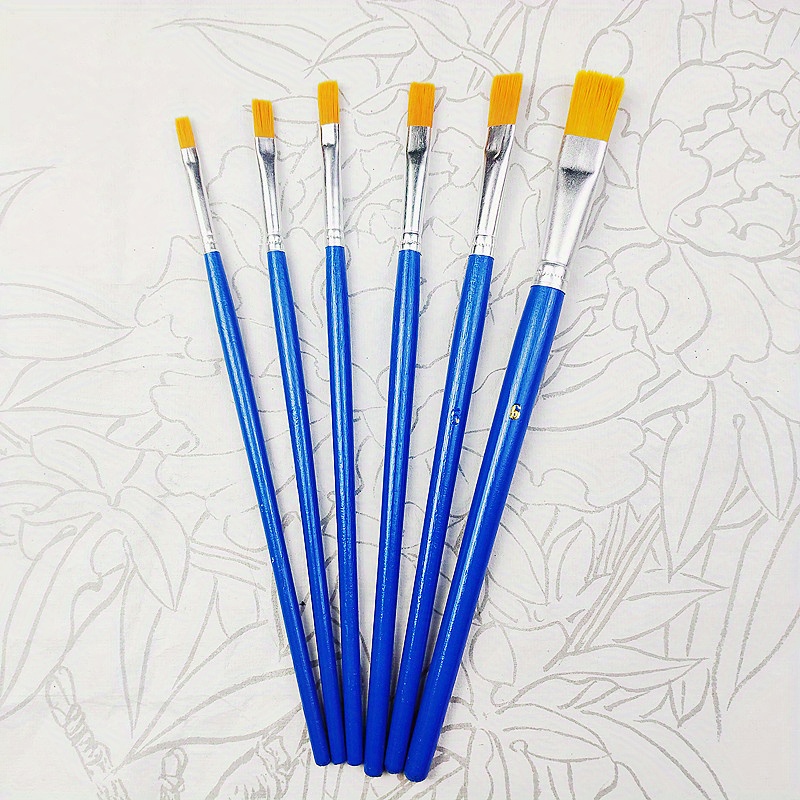 Nylon Hair Painting Pen Brush Wooden Rod Acrylic - Temu Canada