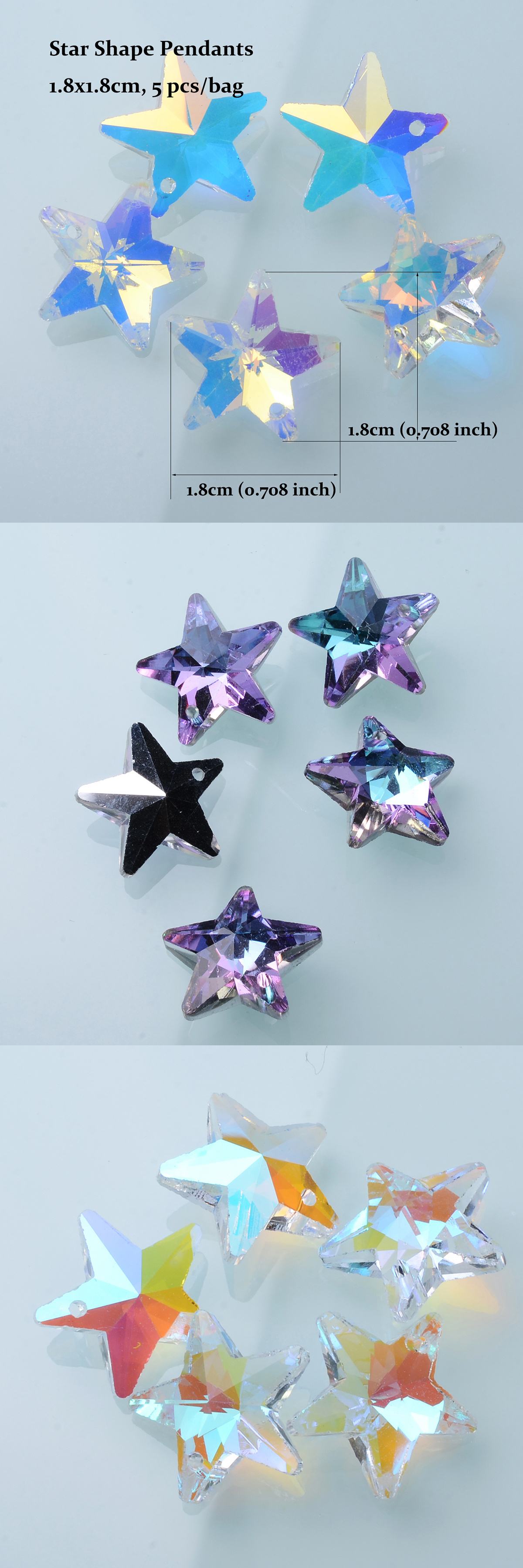 Creative Cute Laser Transparent Star Shaped Pendant Diy - Temu