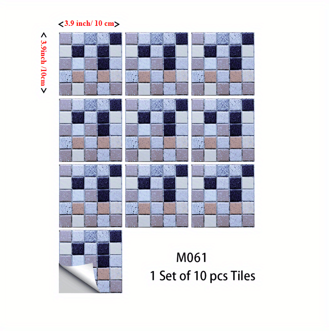 Vintage Mosaic Wall Tile Stickers Diy Self Adhesive - Temu New Zealand