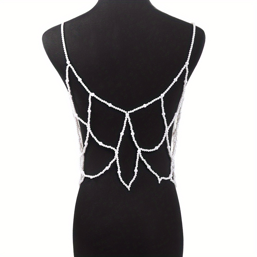 Handmade Braided Hollow Chest Chain Pearls/ - Temu