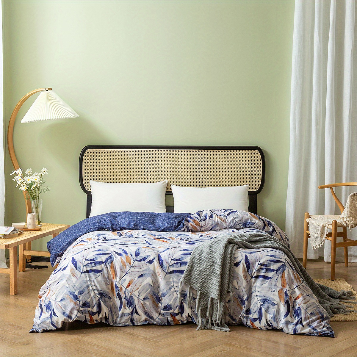 duvet cover set plant print bedding set soft comfortable - Temu Australia