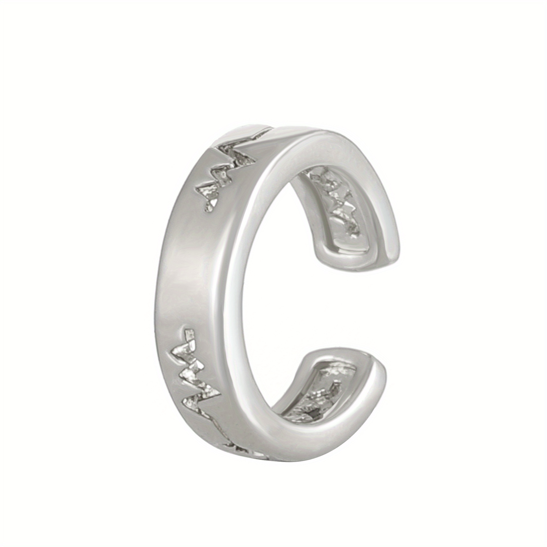 Hollow Heart Pattern Golden / Silvery Ear Cuff Retro Elegant - Temu ...