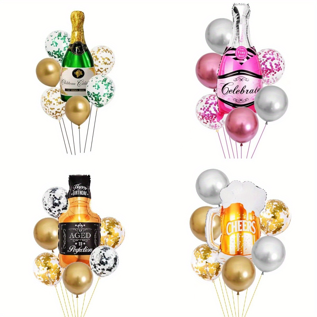 7pcs Each Set Holiday Party Aluminum Film Balloon Decoration Set ...