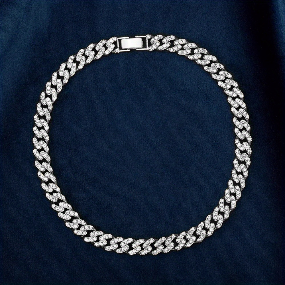 Cuban Chain Necklace Men's Iced Charm Cuban Chain Fashion - Temu United ...