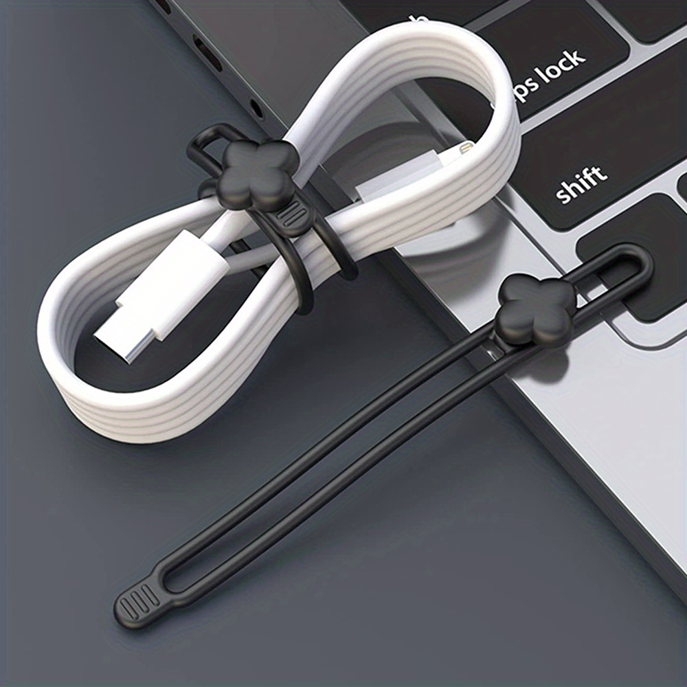 silicone data cable organizer storage holder wire winder cable tie ...